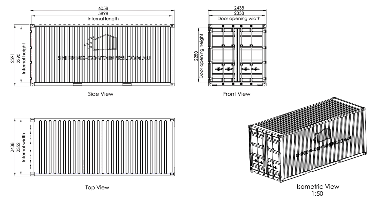 Shipping Container Dimensions & Sizes in Australia | 8ft, 10ft, 20ft & 40ft