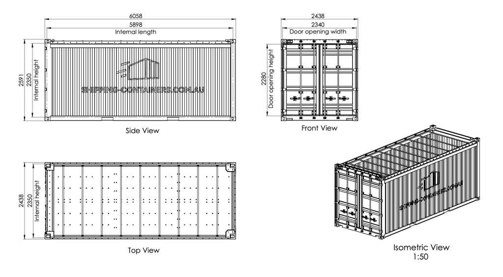 Shipping Container Dimensions & Sizes in Australia | 8ft, 10ft, 20ft & 40ft