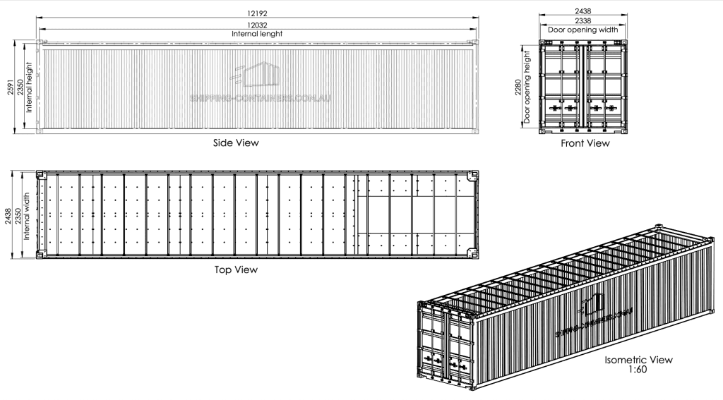 Shipping Container Dimensions & Sizes in Australia | 8ft, 10ft, 20ft & 40ft