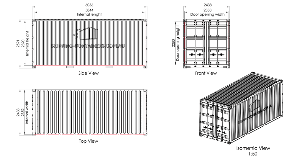 Shipping Container Dimensions & Sizes in Australia | 8ft, 10ft, 20ft & 40ft